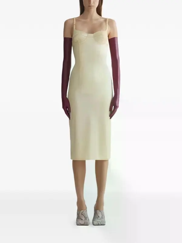 MUGLER Fitted Lingerie Dress - Neutrals