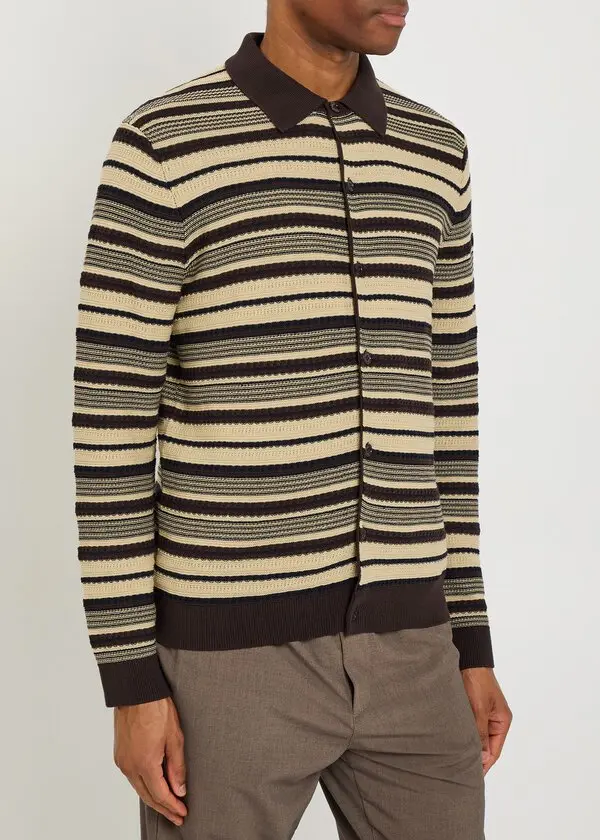 Nn07 Nolan Striped Cotton Polo Shirt