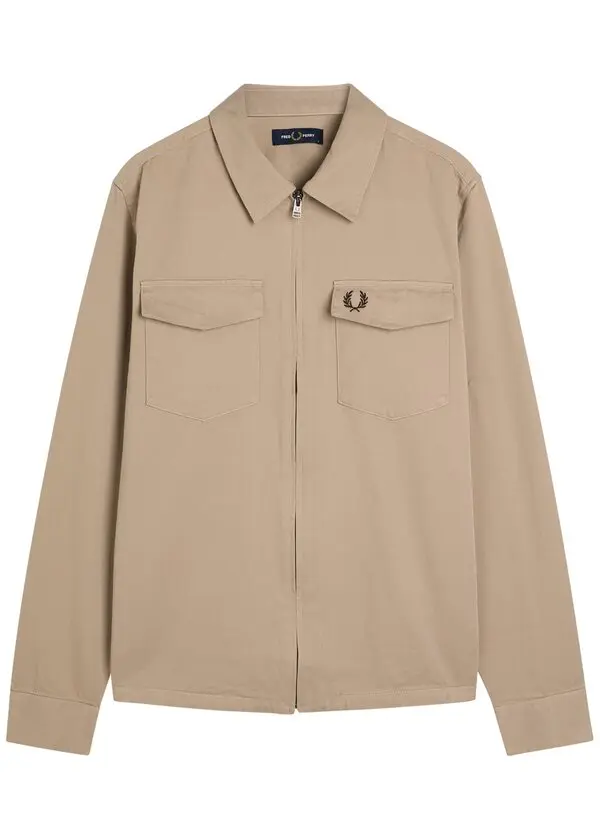 Fred Perry Logo-embroidered Cotton-twill Overshirt