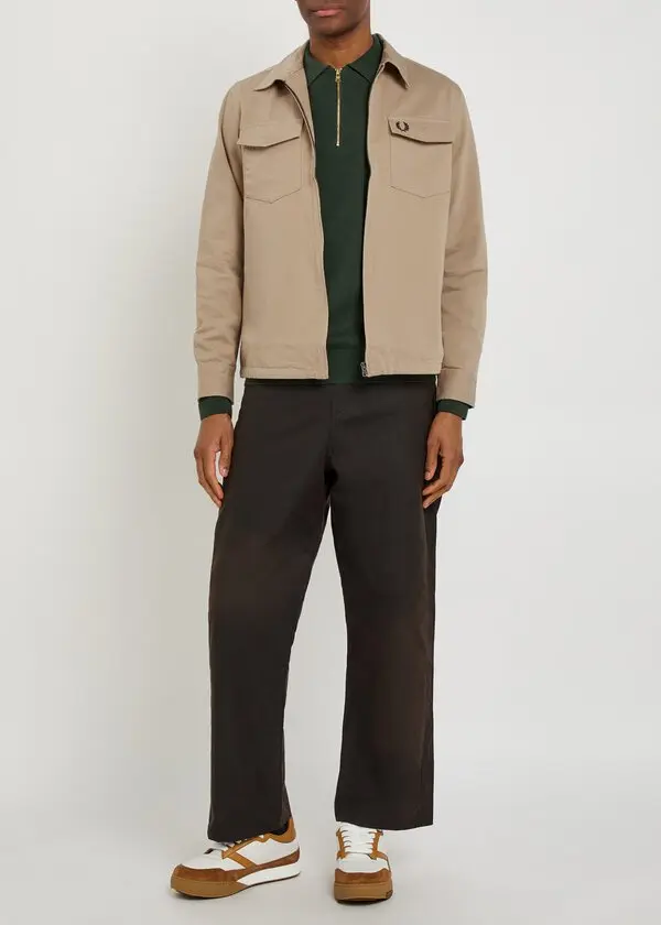 Fred Perry Logo-embroidered Cotton-twill Overshirt