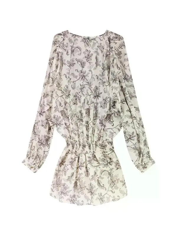 GOLDEN GOOSE Printed Cotton Mini-dress - Neutrals