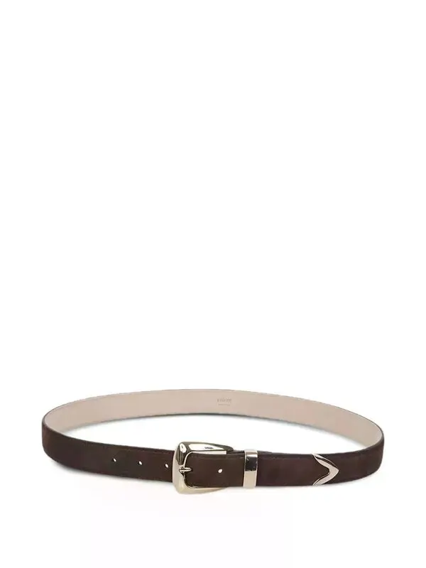 Khaite Gold Buckle Calfskin Belt - Brown