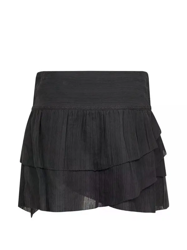 MARANT ETOILE Asymmetric Ruffled Skirt - Black