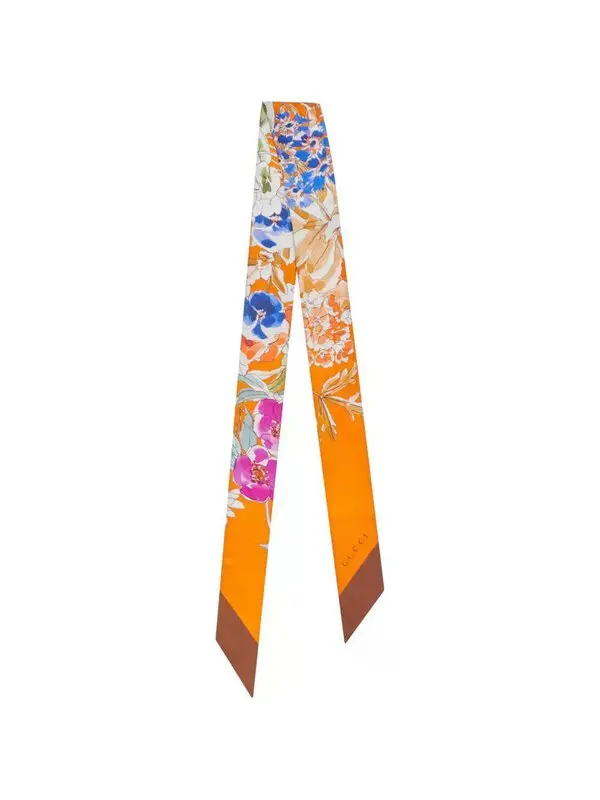 Gucci Floral Scarf - Orange