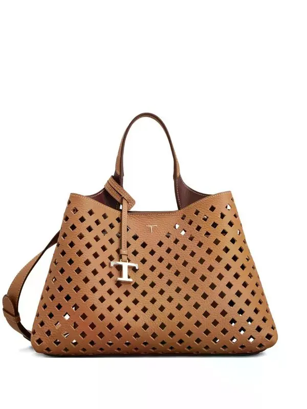 TOD'S Cut-out Top Handle Tote Bag - Brown