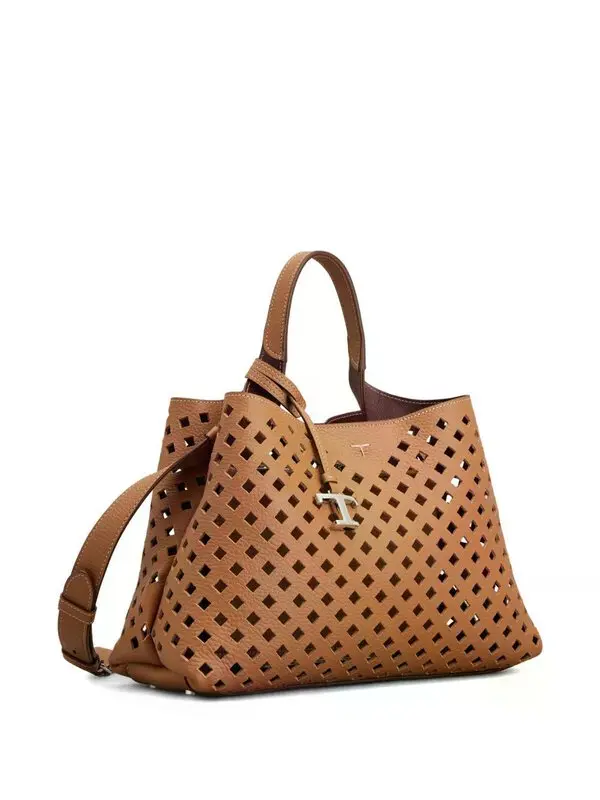 TOD'S Cut-out Top Handle Tote Bag - Brown