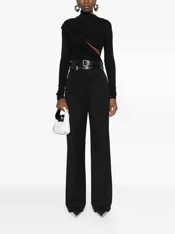 Alexander McQueen Wool Twill Wide-leg Trousers