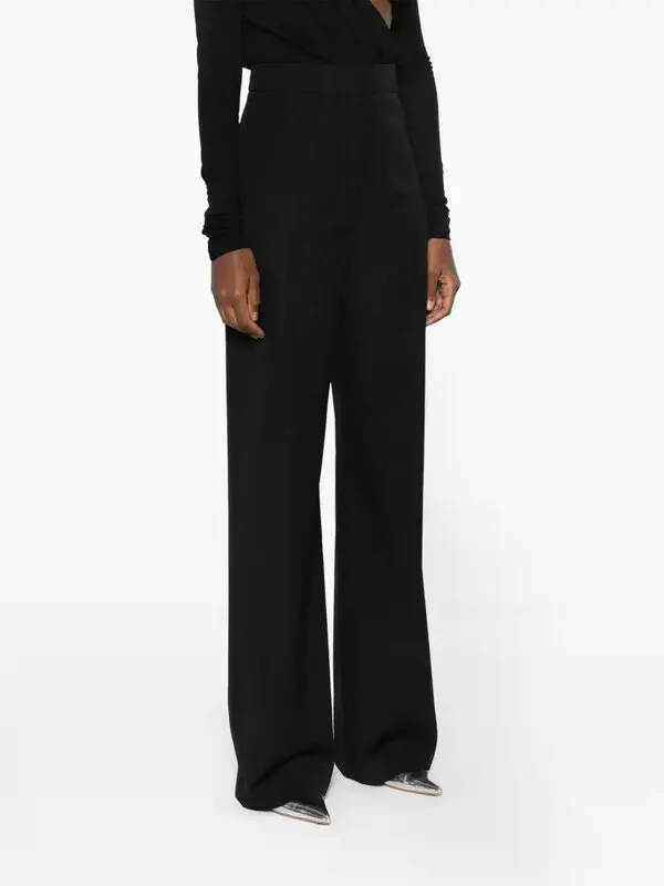 Alexander McQueen Wool Twill Wide-leg Trousers