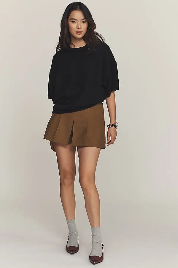 Maeve Crew Neck Boucle T-shirt Sweater