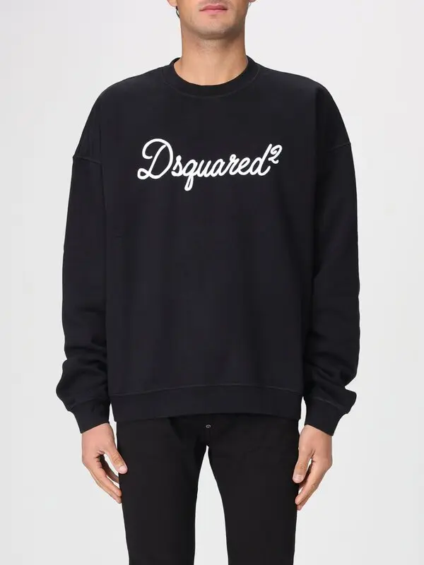 Dsquared2 Crew Neck Sweatshirt With Embroidered Logo - Black