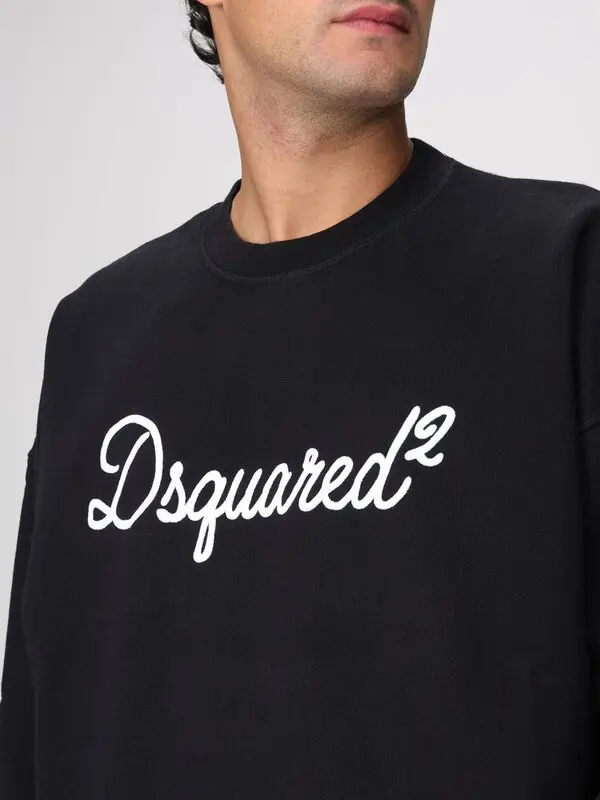 Dsquared2 Crew Neck Sweatshirt With Embroidered Logo - Black