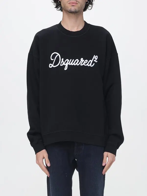 Dsquared2 Crew Neck Sweatshirt With Embroidered Logo - Black