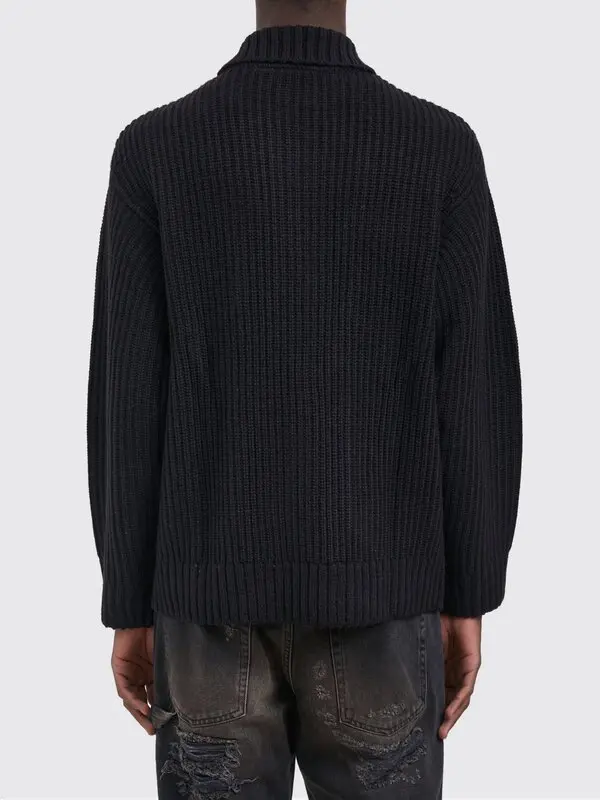 Carhartt Work In Progress Zip Up Sweater With Collared Neck - Black