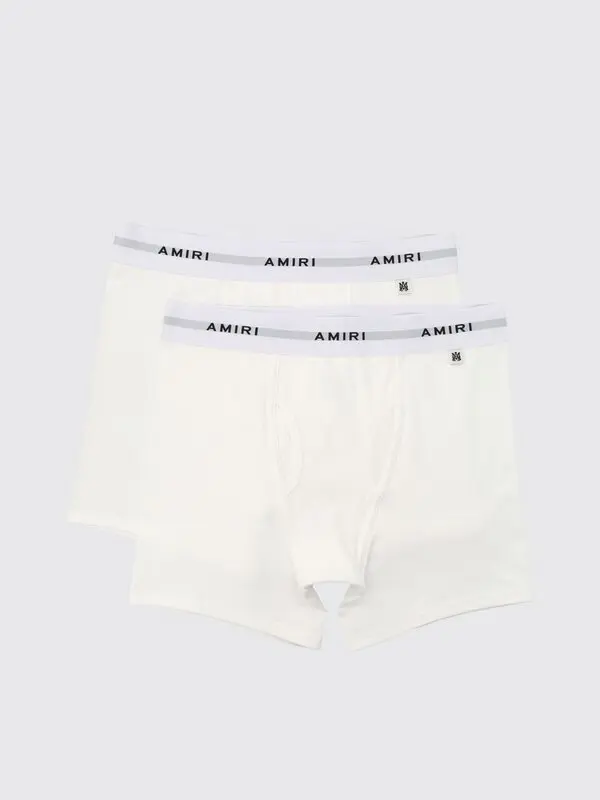 Amiri Stretch Cotton Boxer Trunks With Elasticated Logo Waistband