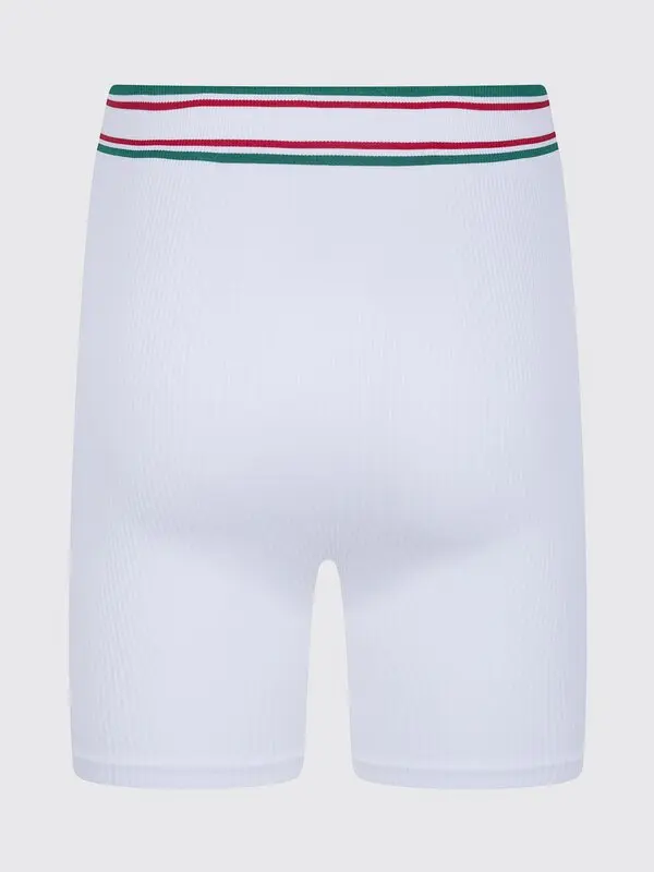 Casablanca Ribbed Biker Shorts - White