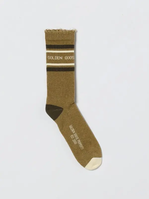 GOLDEN GOOSE Crew Socks With Logo Detail - Green