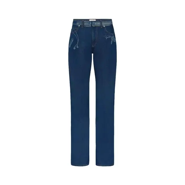 JEAN PAUL GAULTIER Jeans With Trompe L'oeil Print - Blue
