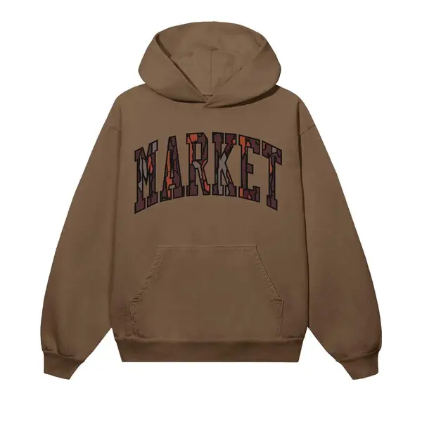 MARKET Tree Bark Arc Hooded Sweatshirt - Brown