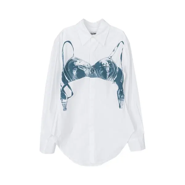 JEAN PAUL GAULTIER Printed Scanned Bra Shirt - White