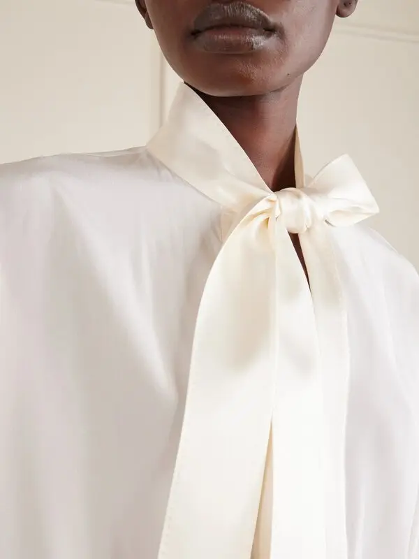 TOM FORD Pussy-bow De Chine Blouse - Off-white