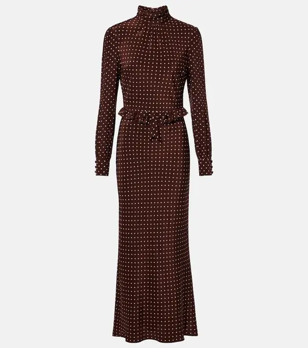 Alessandra Rich Polka-dot Midi Dress