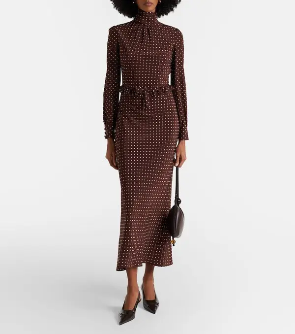 Alessandra Rich Polka-dot Midi Dress