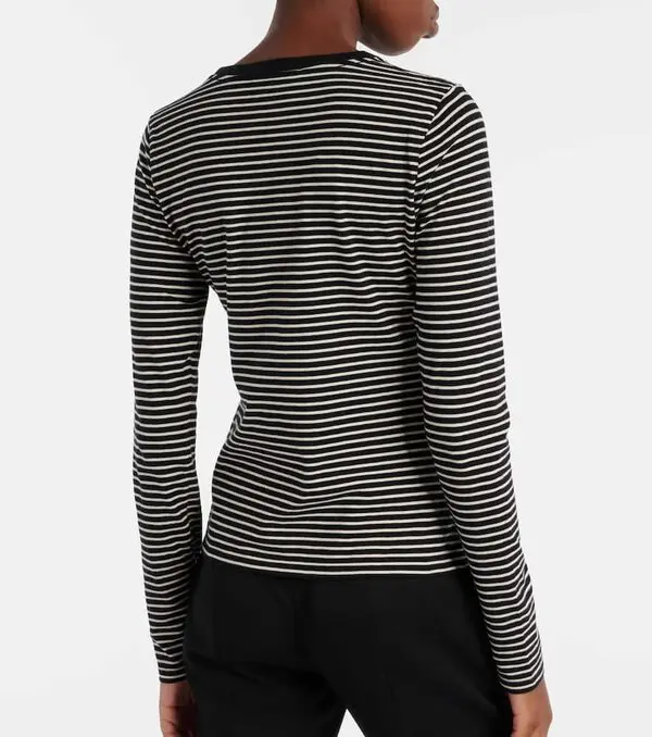 NILI LOTAN Simone Striped Cotton Jersey T-shirt