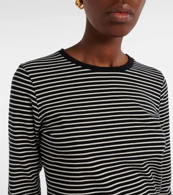 NILI LOTAN Simone Striped Cotton Jersey T-shirt