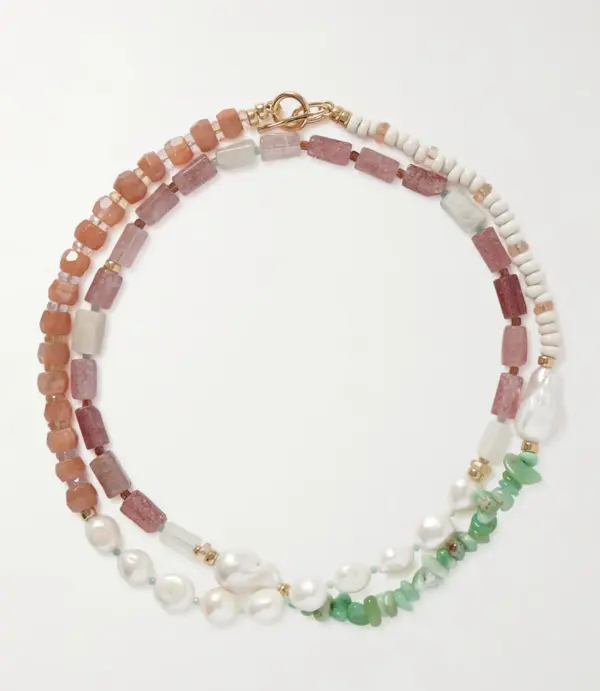 LIZZIE FORTUNATO Cabana Gold-plated -stone Beaded Necklace - Multi