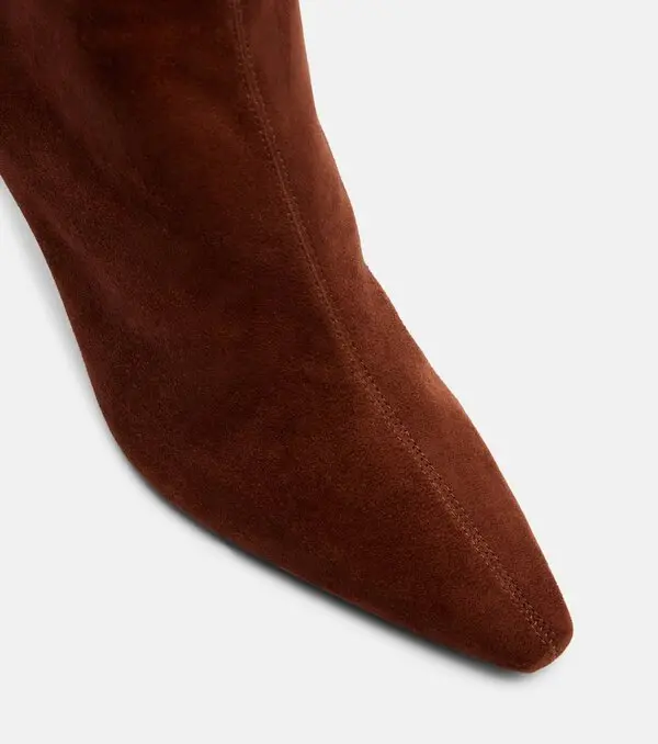 AQUAZZURA Saint Honore 65 Suede Ankle Boots - Brown