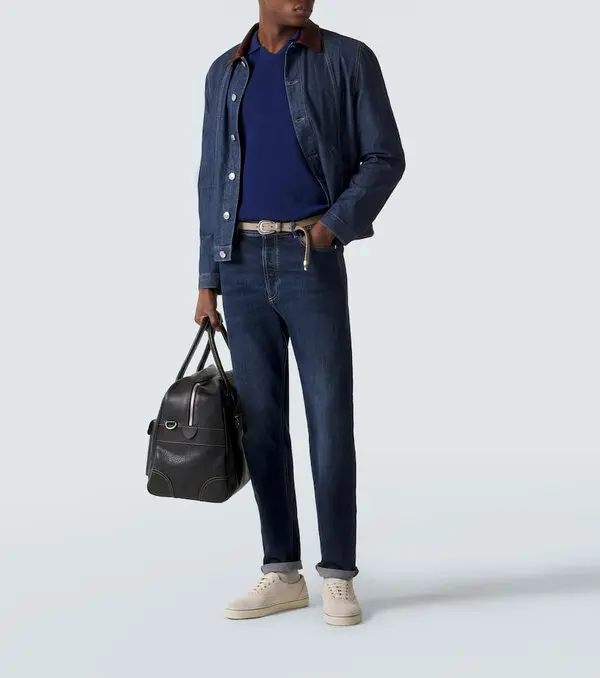 Brunello Cucinelli Ribbed-knit Cotton Polo Shirt