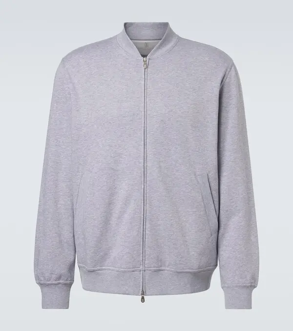 Brunello Cucinelli Cotton-blend Jersey Zip-up Sweater
