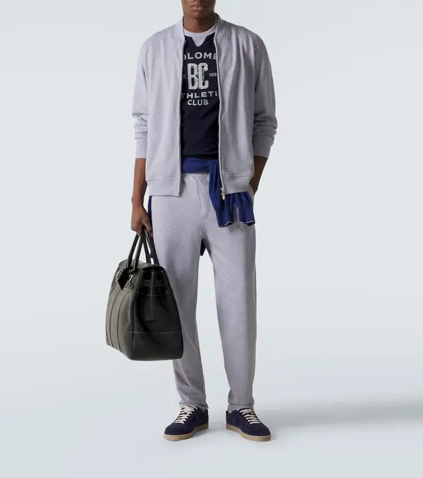 Brunello Cucinelli Cotton-blend Jersey Zip-up Sweater