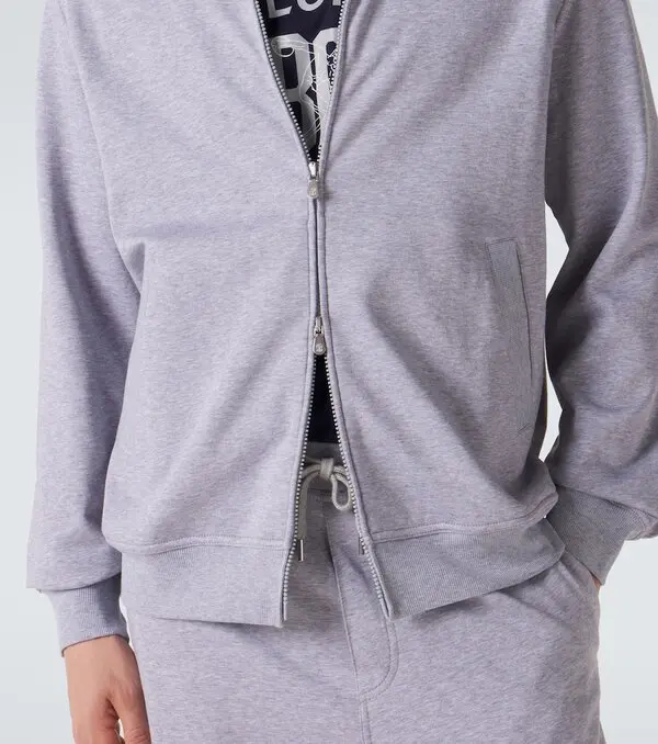 Brunello Cucinelli Cotton-blend Jersey Zip-up Sweater