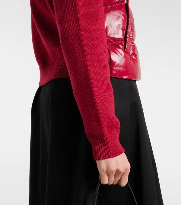 Moncler Down-paneled Virgin Wool Cardigan