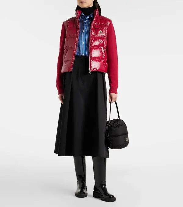 Moncler Down-paneled Virgin Wool Cardigan
