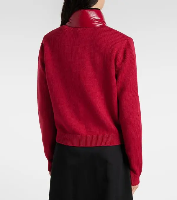 Moncler Down-paneled Virgin Wool Cardigan