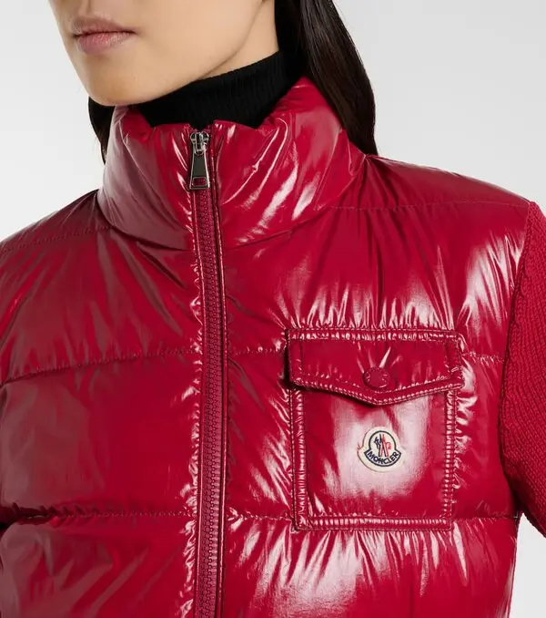 Moncler Down-paneled Virgin Wool Cardigan
