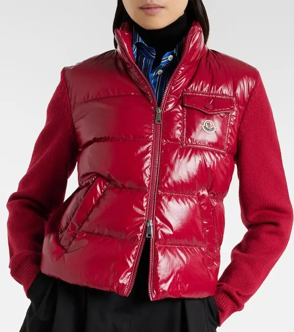Moncler Down-paneled Virgin Wool Cardigan