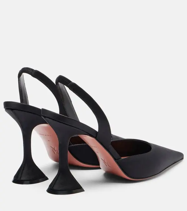 Amina Muaddi Holli 95 Satin Slingback Pumps