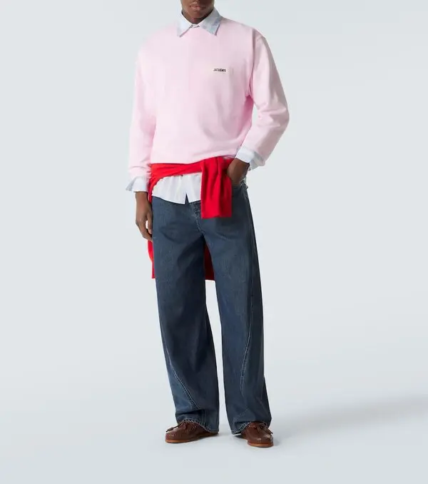 Jacquemus Gros Grain Cotton Fleece Sweatshirt - Pink