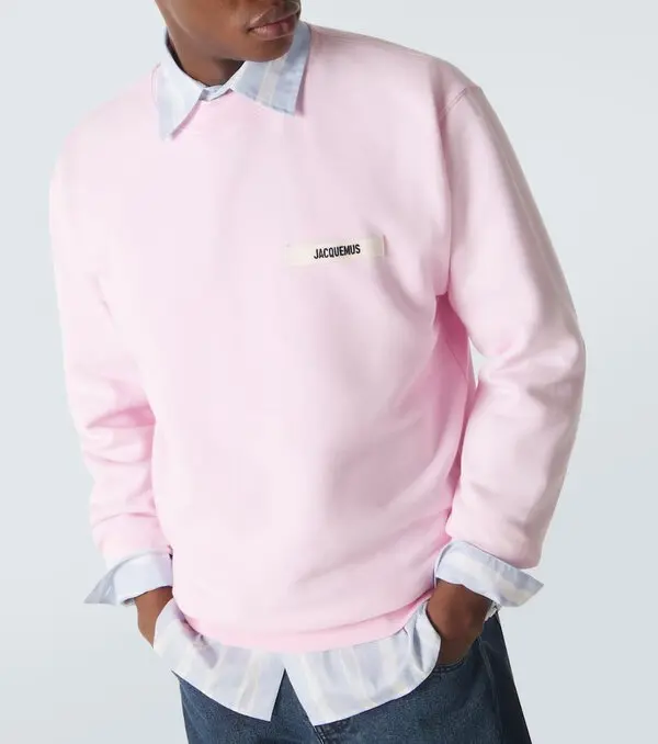 Jacquemus Gros Grain Cotton Fleece Sweatshirt - Pink
