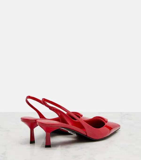 Prada 55 Patent Leather Slingback Pumps