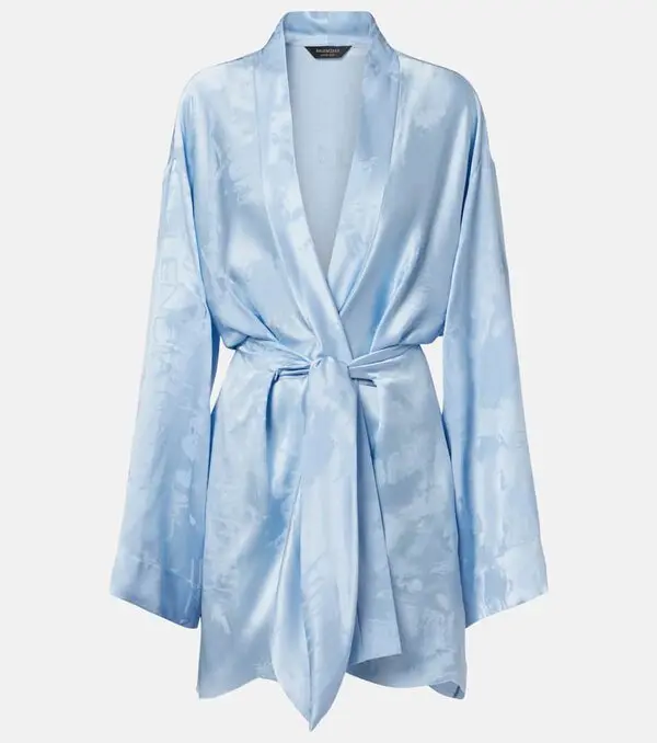 Balenciaga Silk Wrap Dress - Blue
