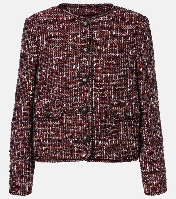 Etro Cropped Cotton-blend Bouclé Jacket - Multicoloured