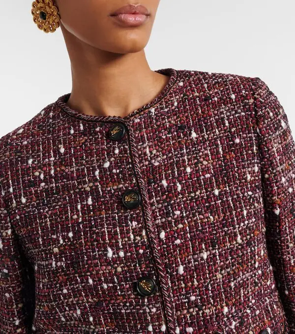 Etro Cropped Cotton-blend Bouclé Jacket - Multicoloured