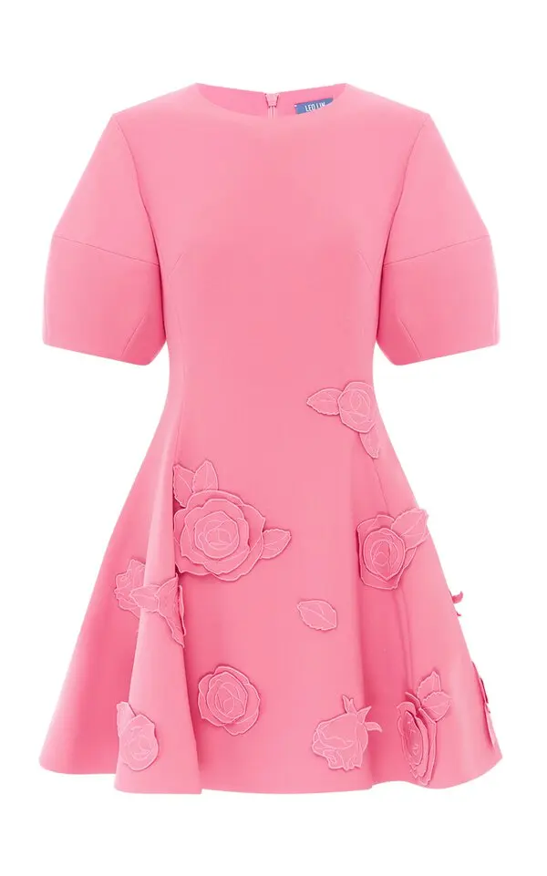 LEO LIN Simona Appliquéd Mini Dress