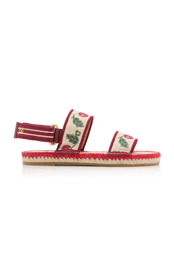 Valentino Garavani Vlogo Cherryfic Espadrille Sandals - Red