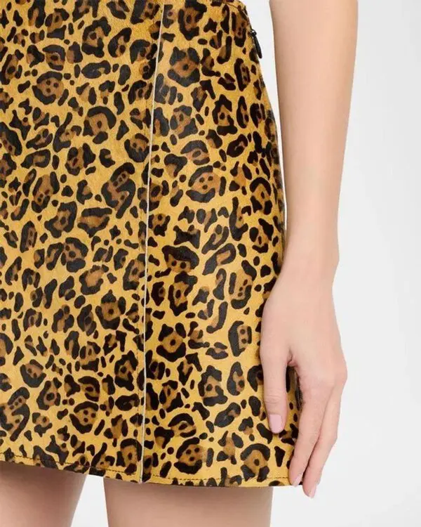 Tanya Taylor Celine Leopard-print Calf Hair Mini Skirt - Brown Mult