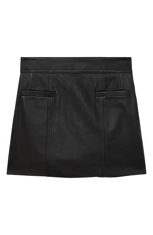 REISS Seema Leather Mini Skirt